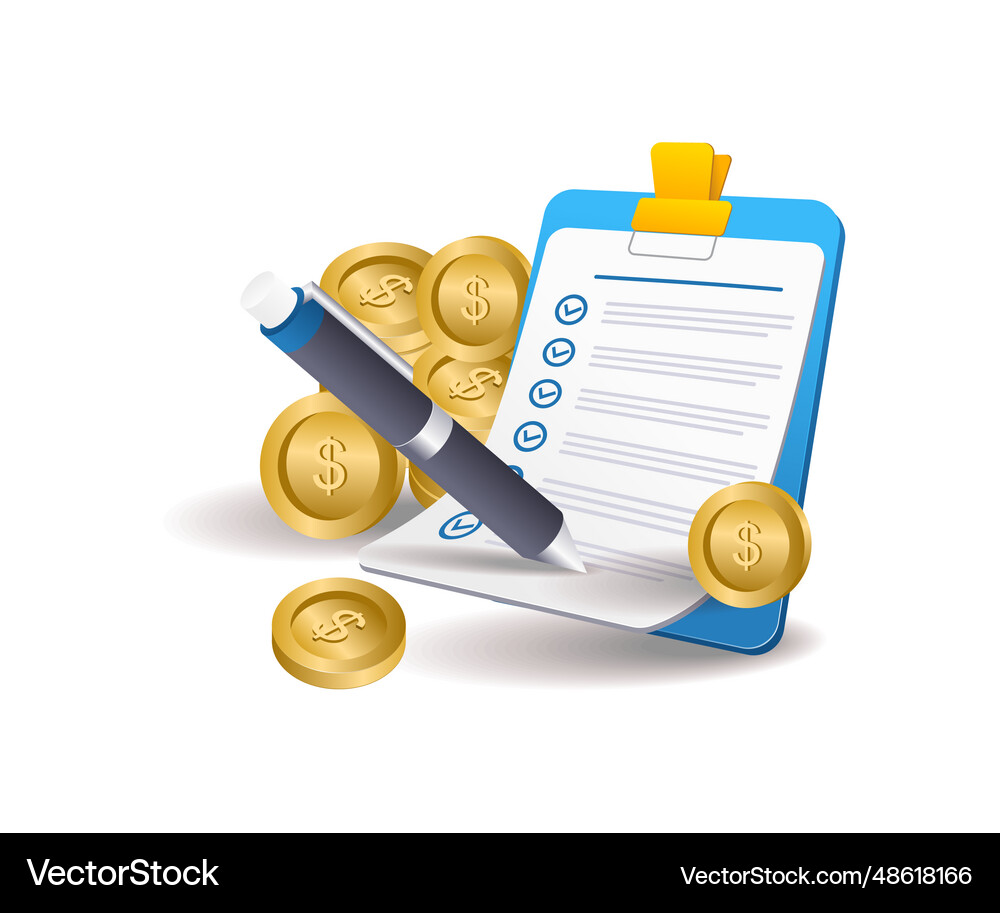 Checklist for managing monthly budget finances Vector Image