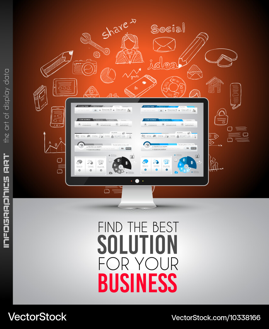 Clean infographic layout template for data Vector Image