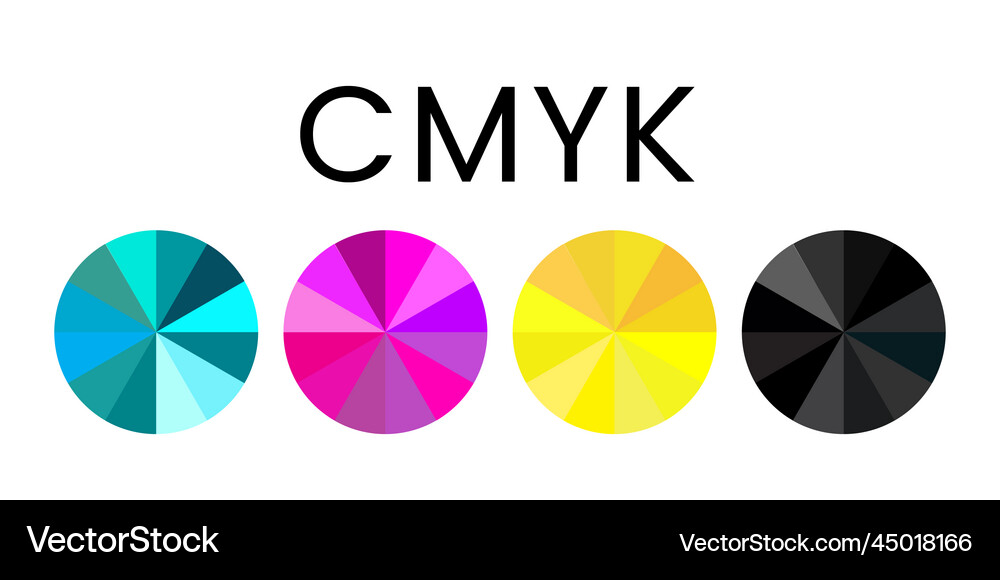 CMYK Color Wheel Shades Royalty Free Vector Image