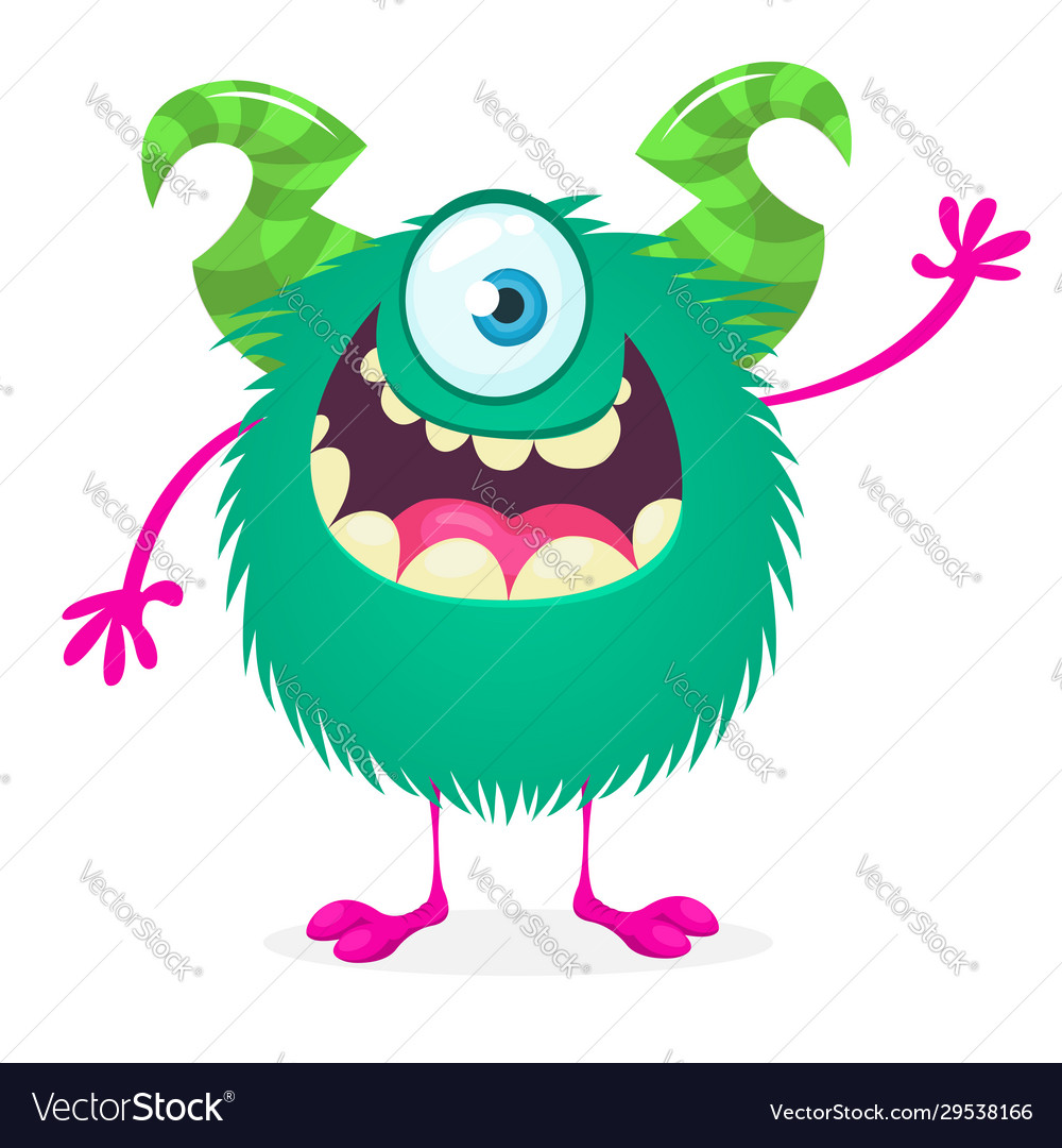 Funny cartoon monster halloween Royalty Free Vector Image