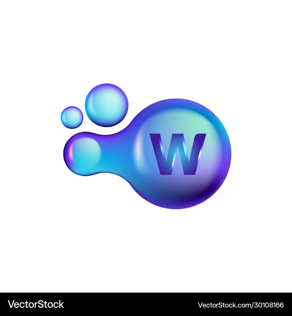 Initial letter w with dots medical vitamin Vector Image