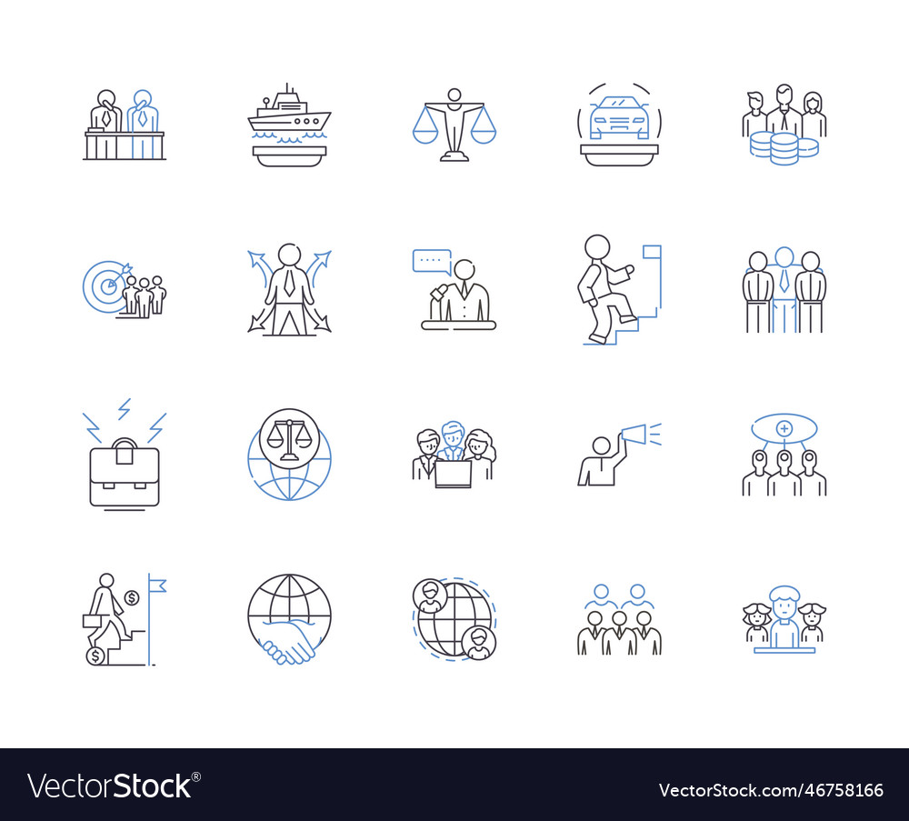 Performance management outline icons collection Vector Image Performance management outline icons collection Vector Image