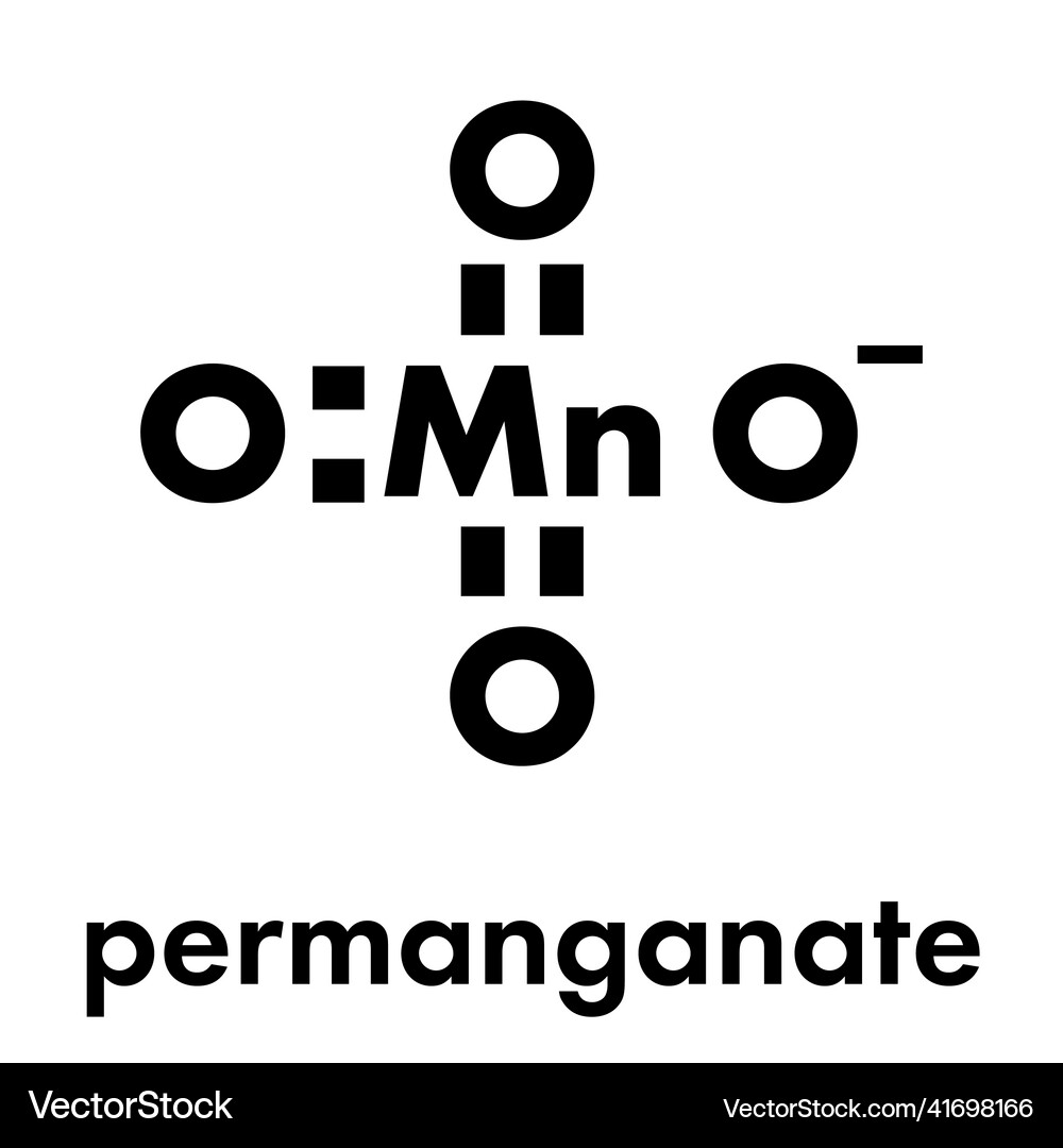 Permanganate anion chemical structure skeletal Vector Image