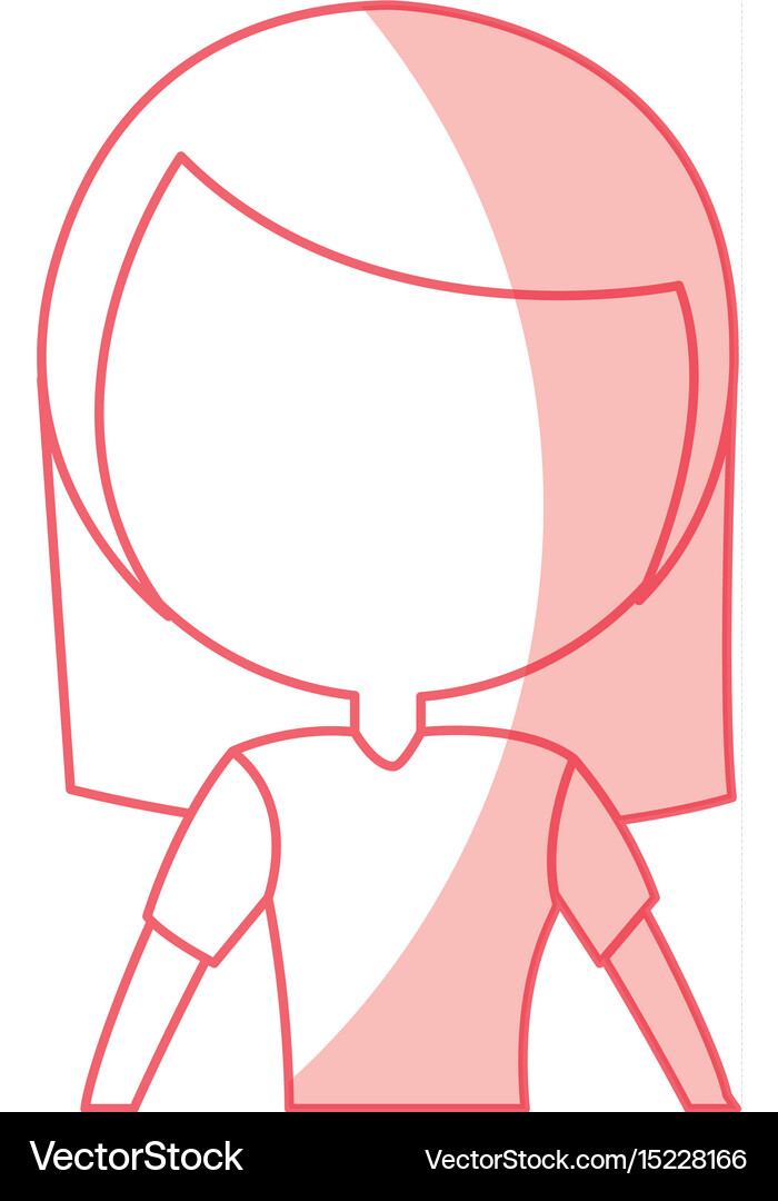 Shadow women upperbody cartoon Royalty Free Vector Image
