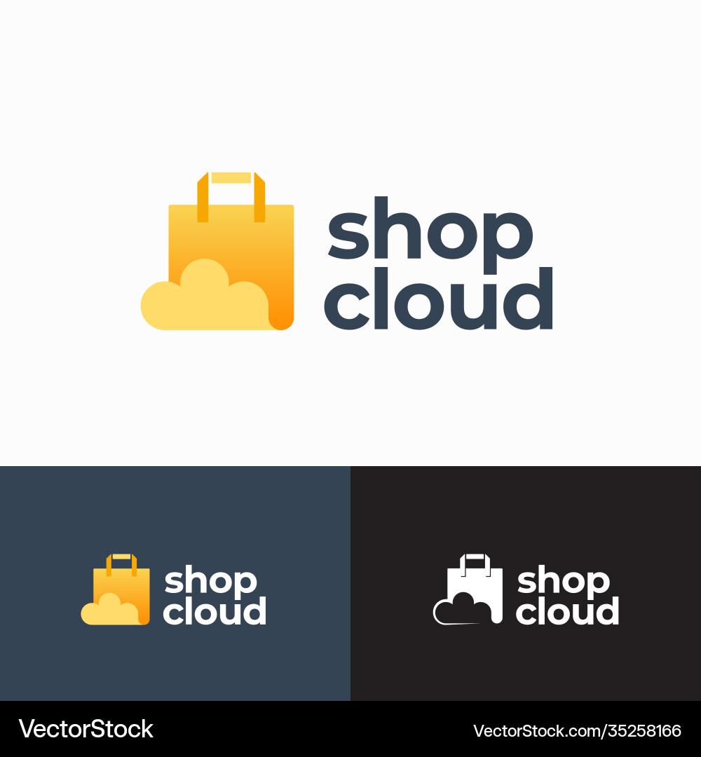 Shop cloud abstract sign symbol or logo template Vector Image
