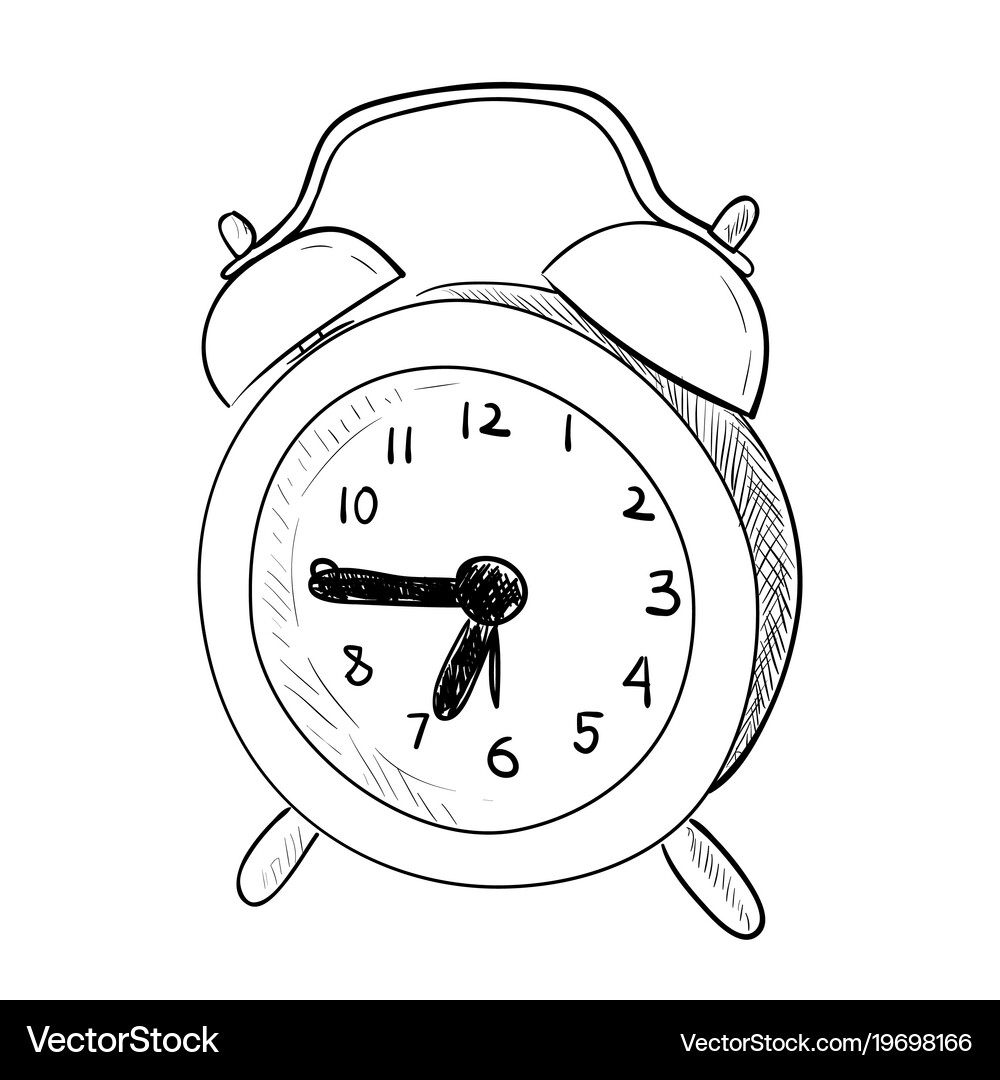 Sketch of clock Royalty Free Vector Image - VectorStock