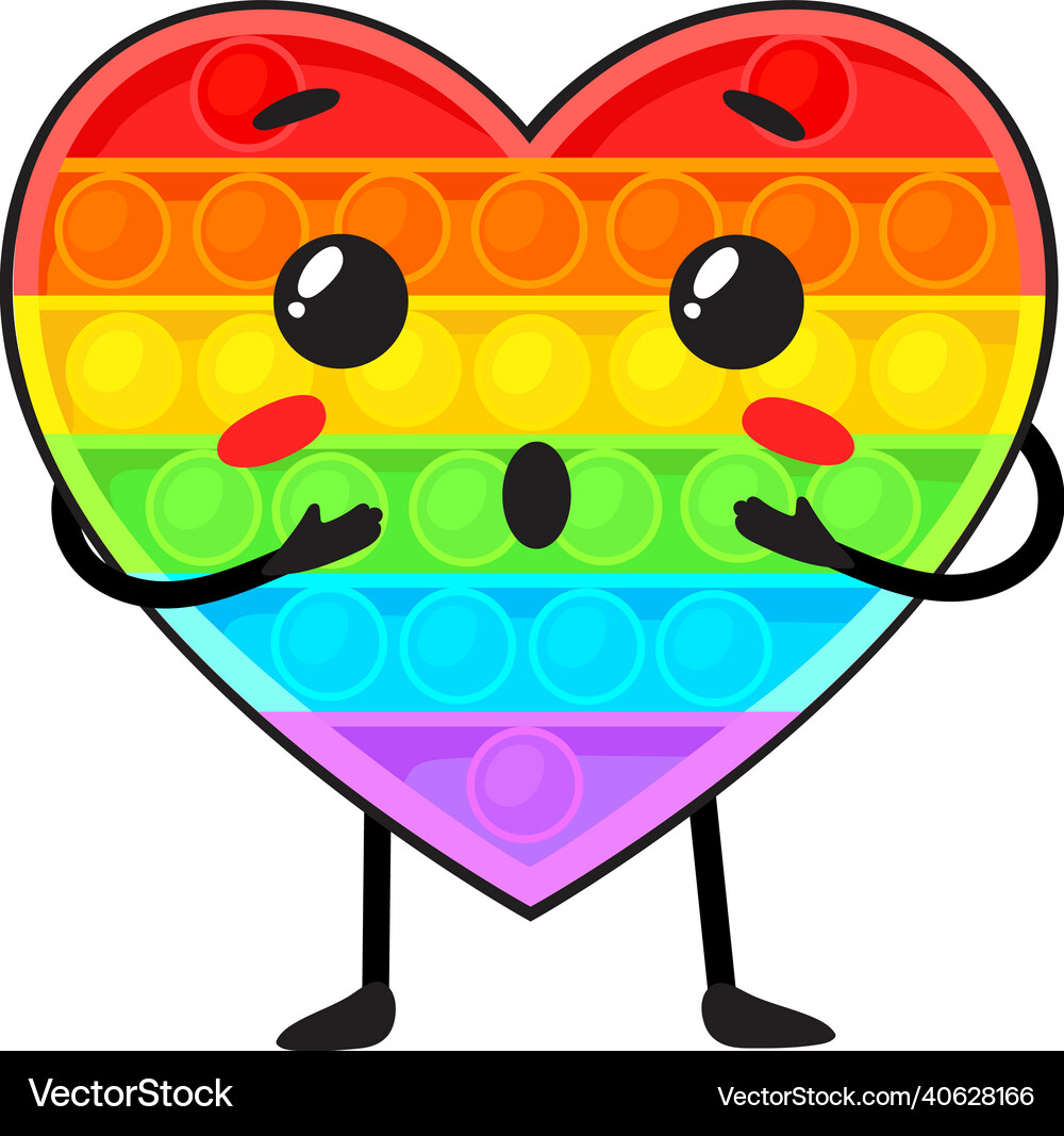Surprised pop it doodle emotions personage in Vector Image