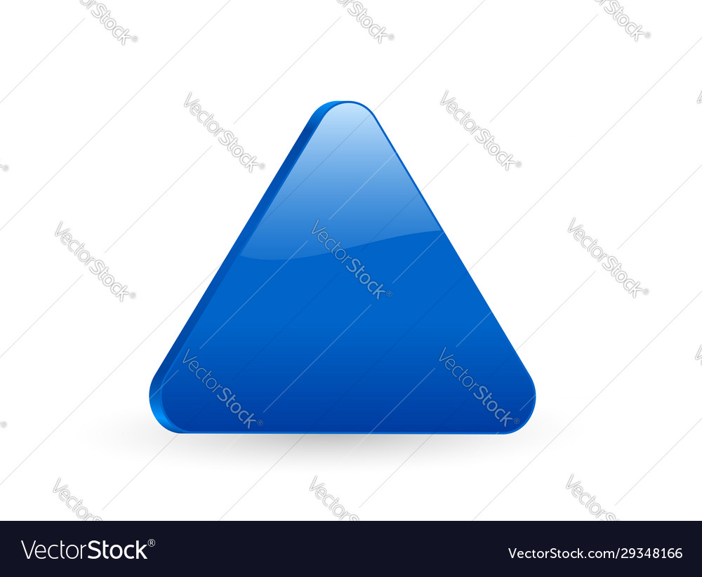 Triangular red 3d icon Royalty Free Vector Image