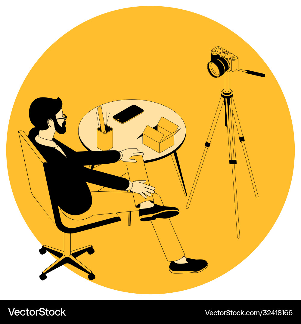Video blogging and marketing Royalty Free Vector Image