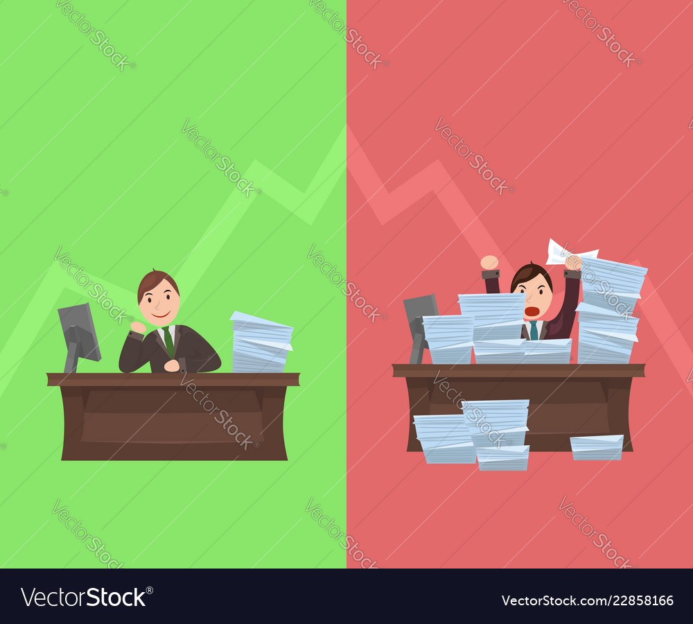 Workload workers with schedule Royalty Free Vector Image