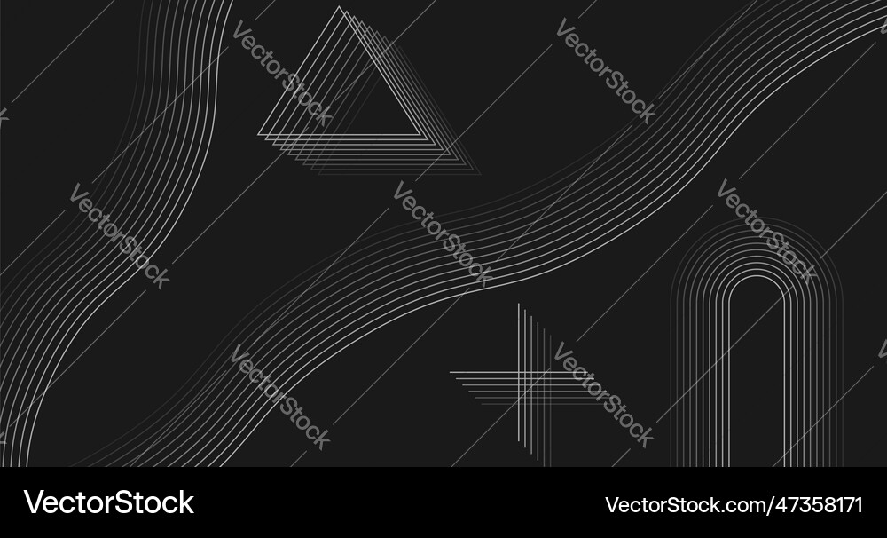 Abstract lines on dark background geometric Vector Image
