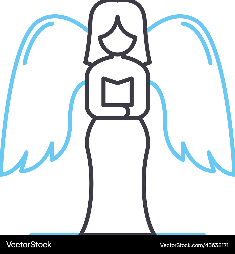 Angel line icon outline symbol Royalty Free Vector Image