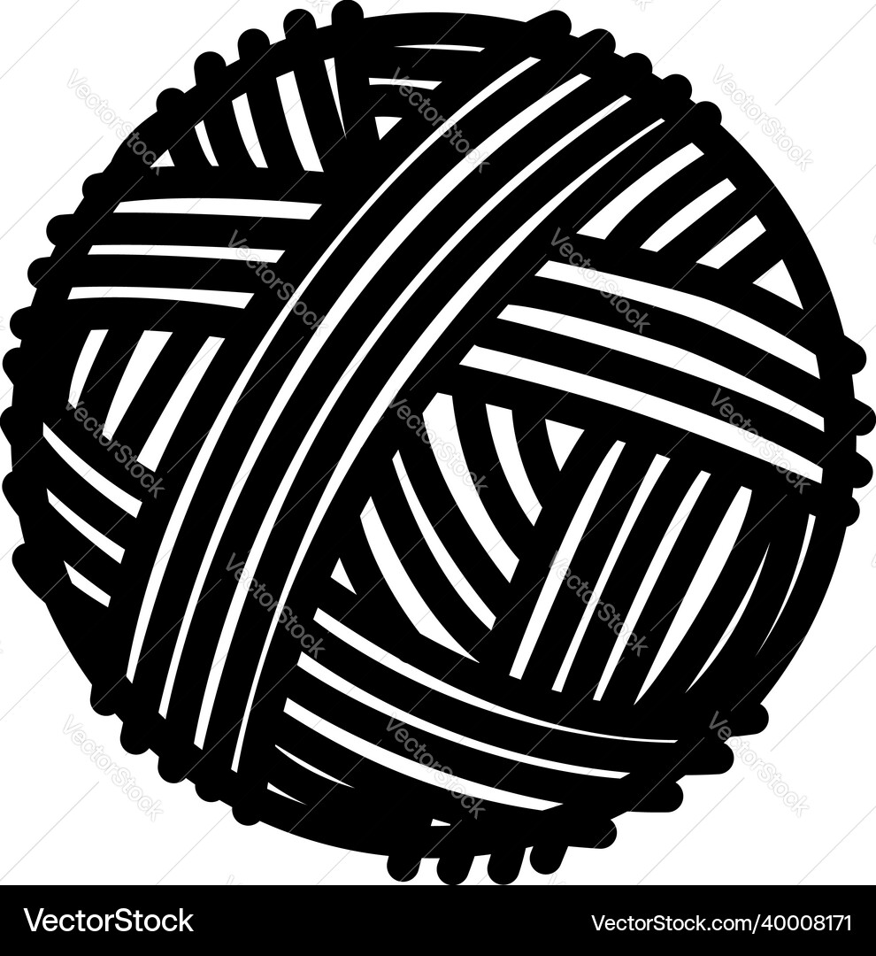 Ball of knitting thread - silhouette Royalty Free Vector