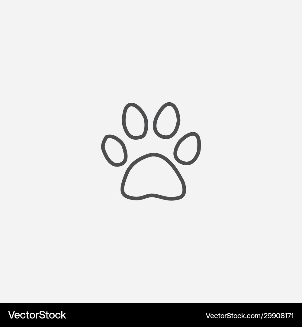 Cat footprint outline icon Royalty Free Vector Image