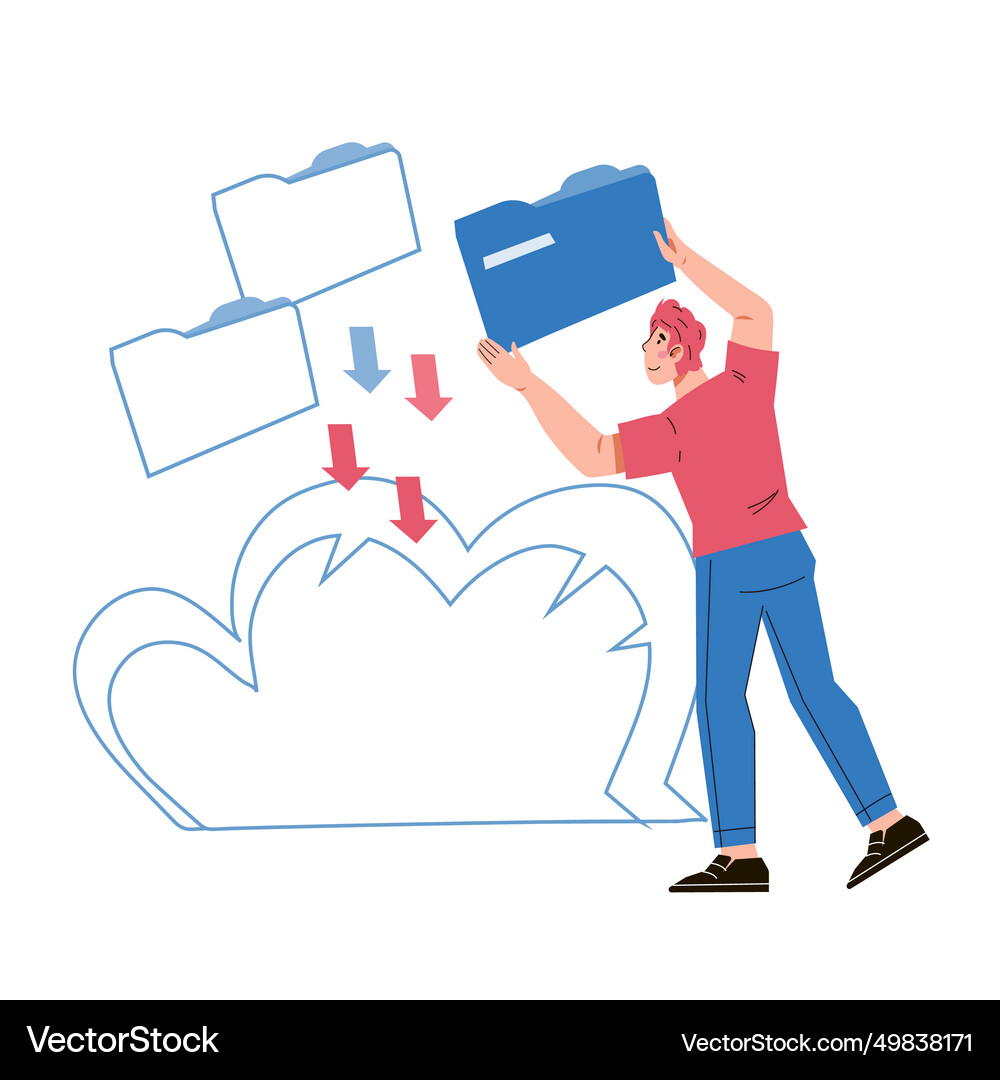 Cloud computing and loading of digital files Vector Image