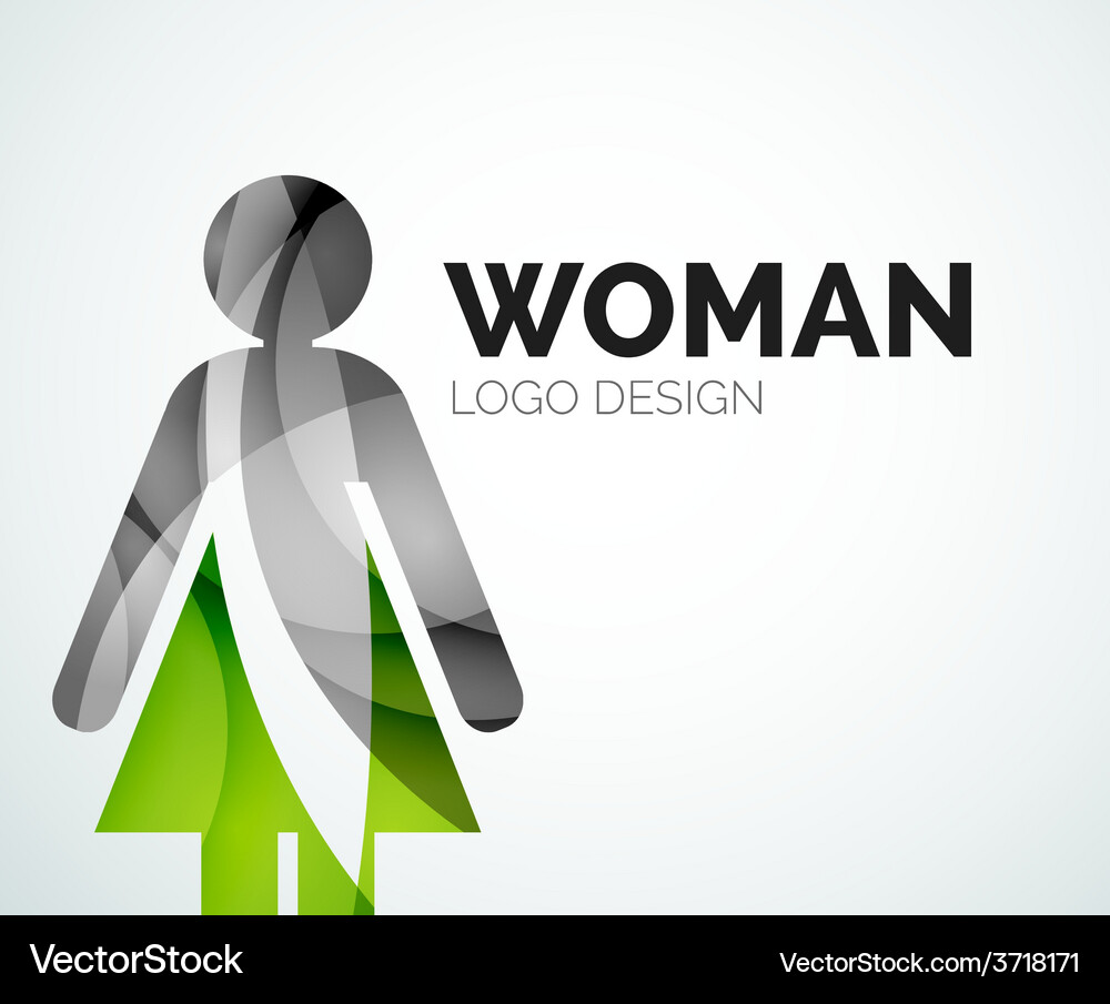 Color abstract logo woman icon Royalty Free Vector Image