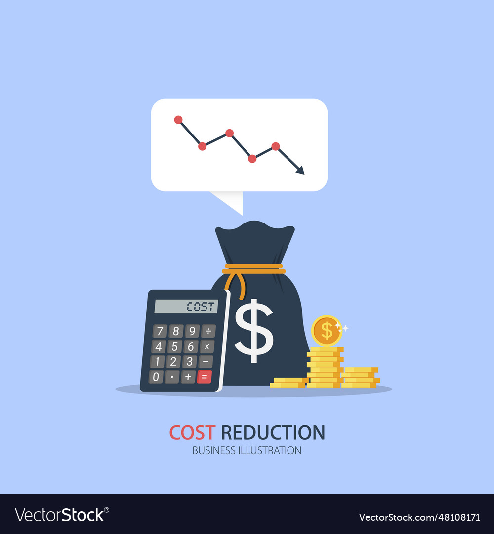 Costs reduction cut optimization Royalty Free Vector Image