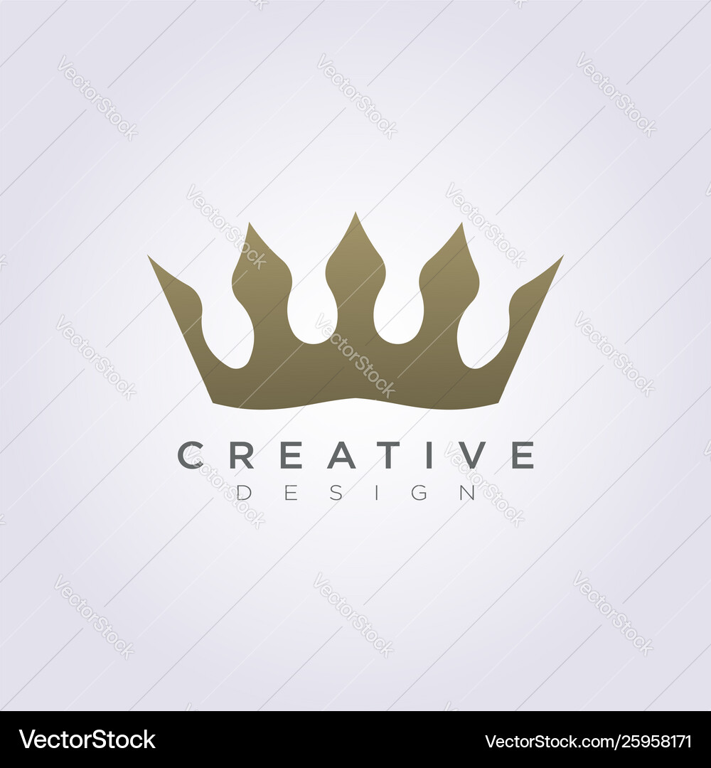 Crown kingdom design clipart symbol Royalty Free Vector