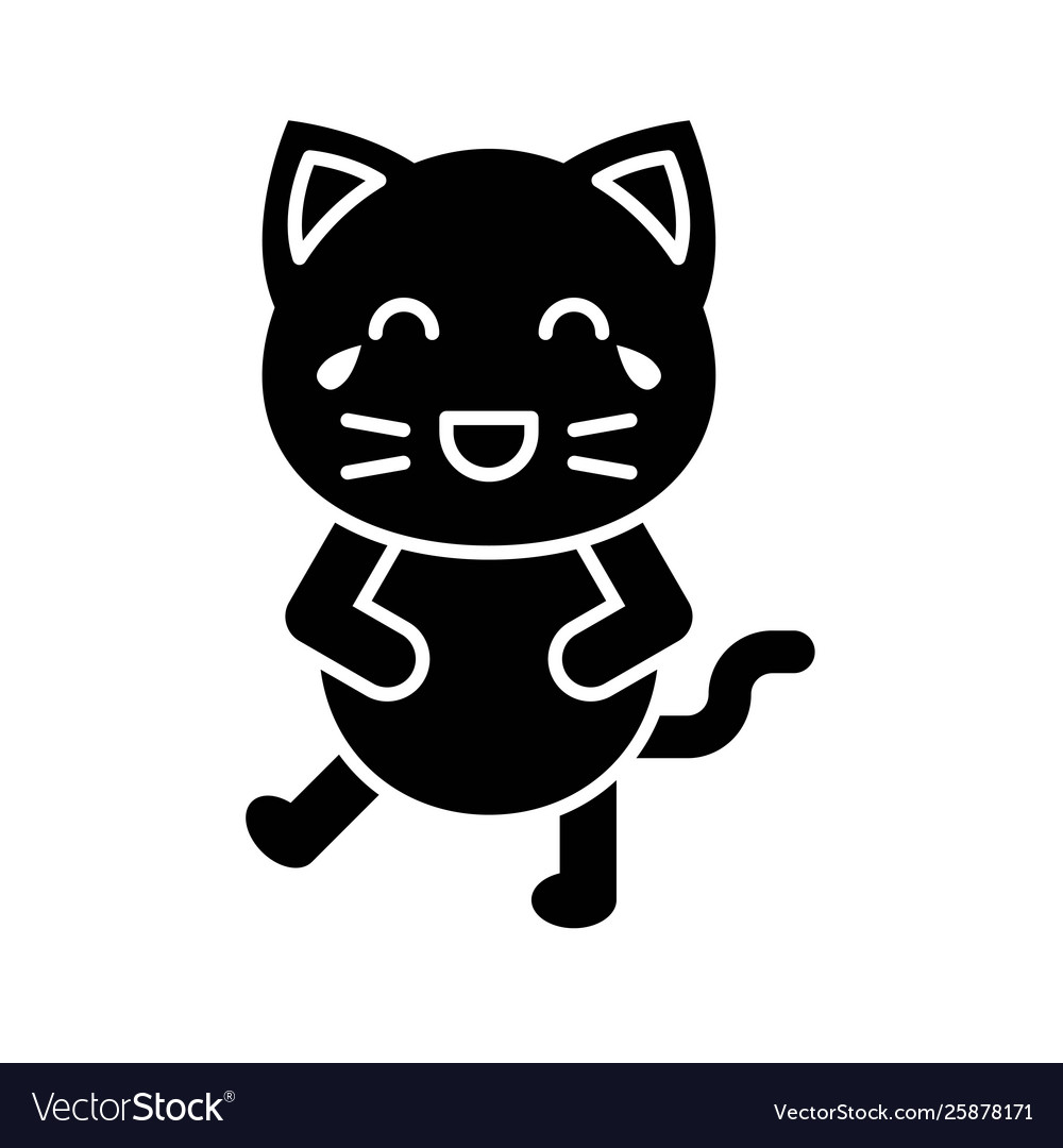 Cute cat avatar solid icon Royalty Free Vector Image