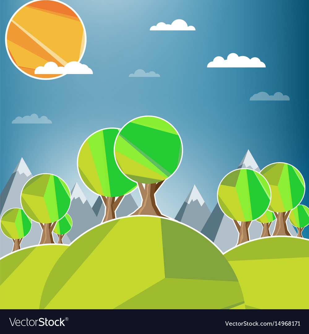 Flat design landscape Royalty Free Vector Image