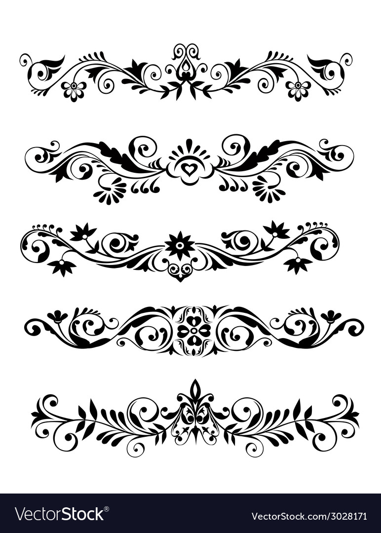 Floral pattern borders and frames Royalty Free Vector Image