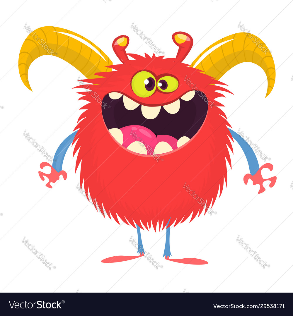 Funny cartoon monster halloween Royalty Free Vector Image