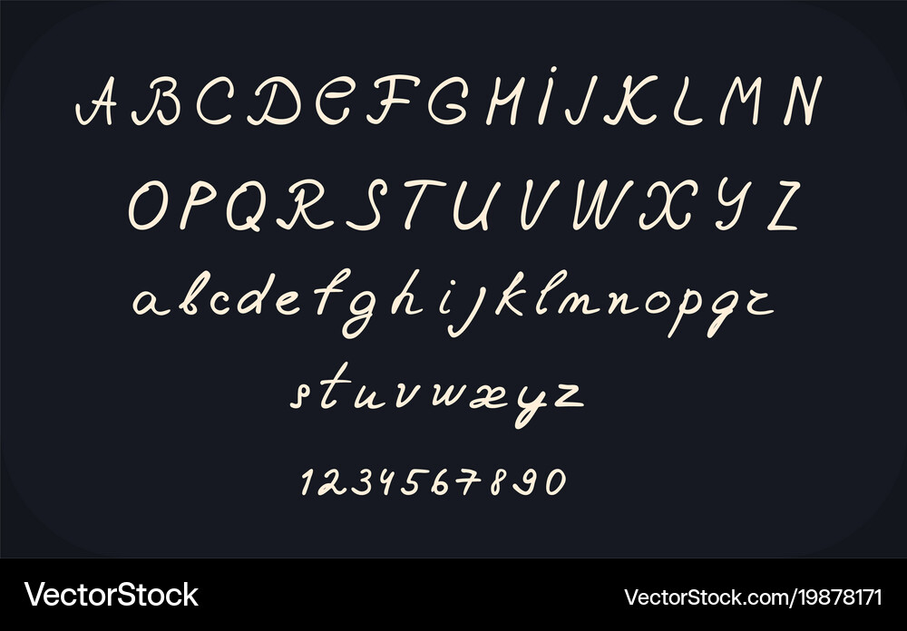 Hand lettering alphabet design handwritten brush Vector Image