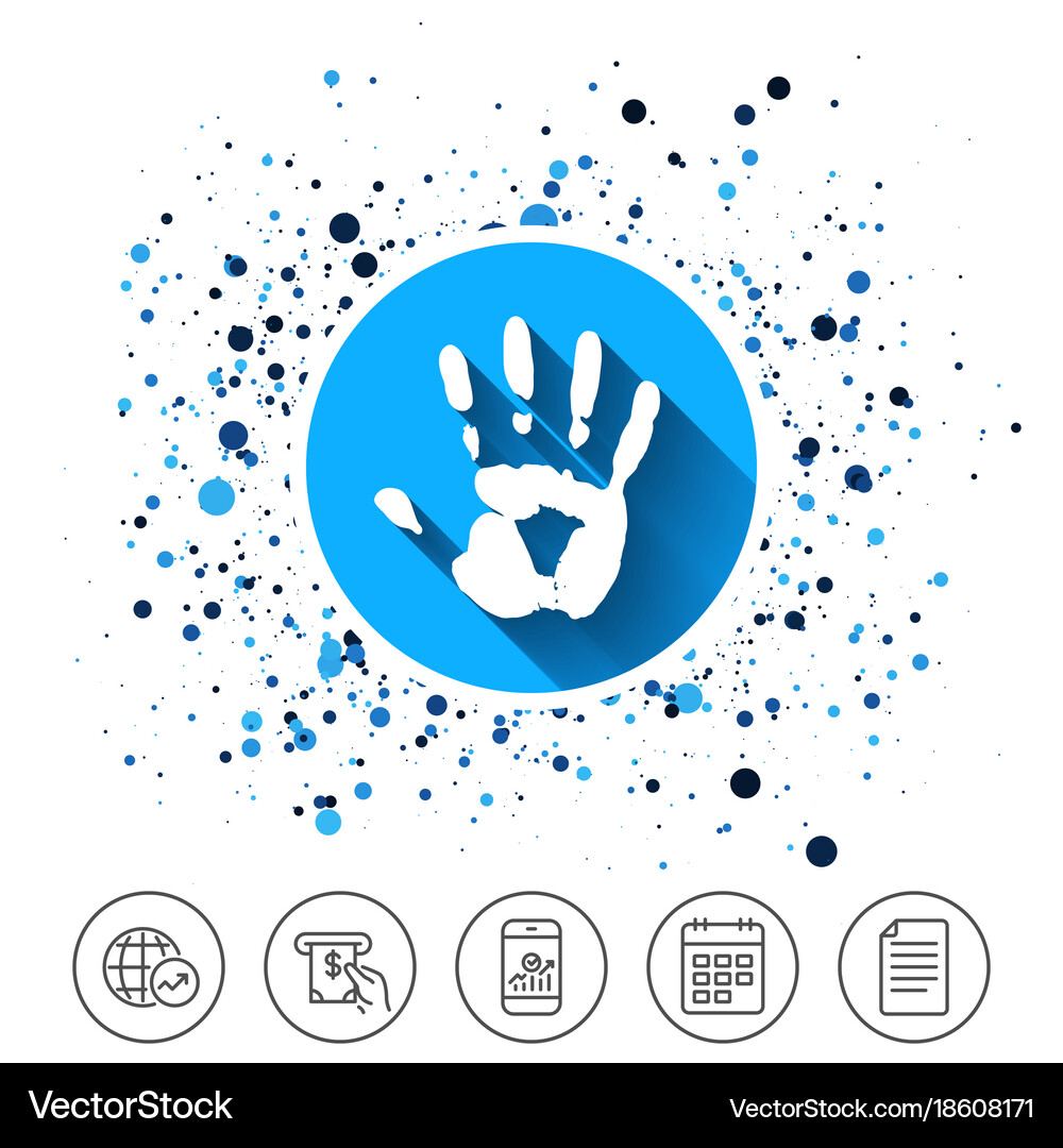 Hand print sign icon stop symbol Royalty Free Vector Image