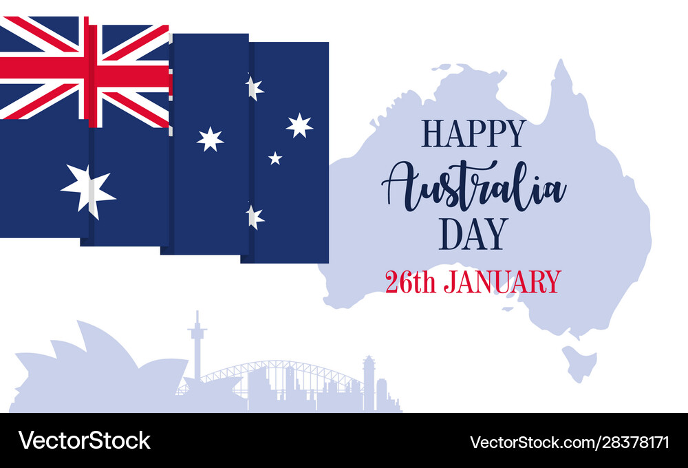 Happy australia day national logo Royalty Free Vector Image