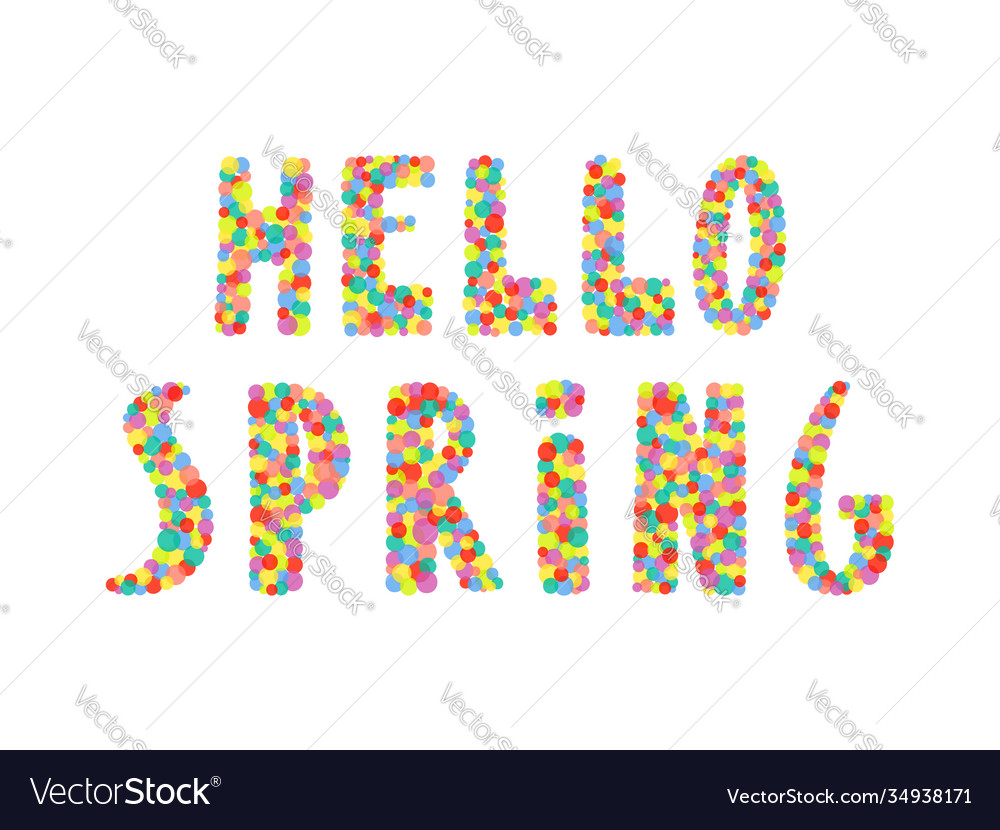 Hello spring lettering Royalty Free Vector Image