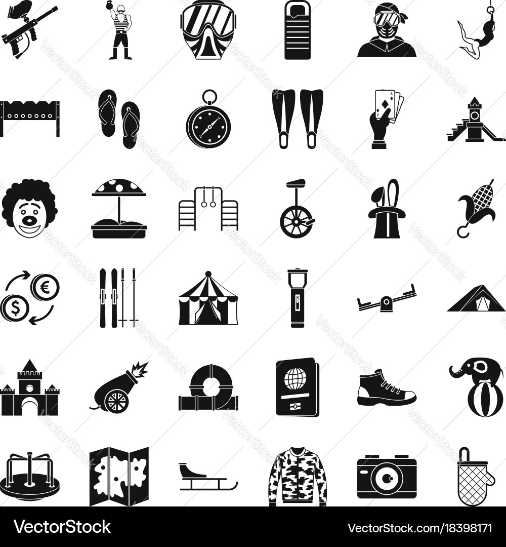 Navigation icons set simple style Royalty Free Vector Image