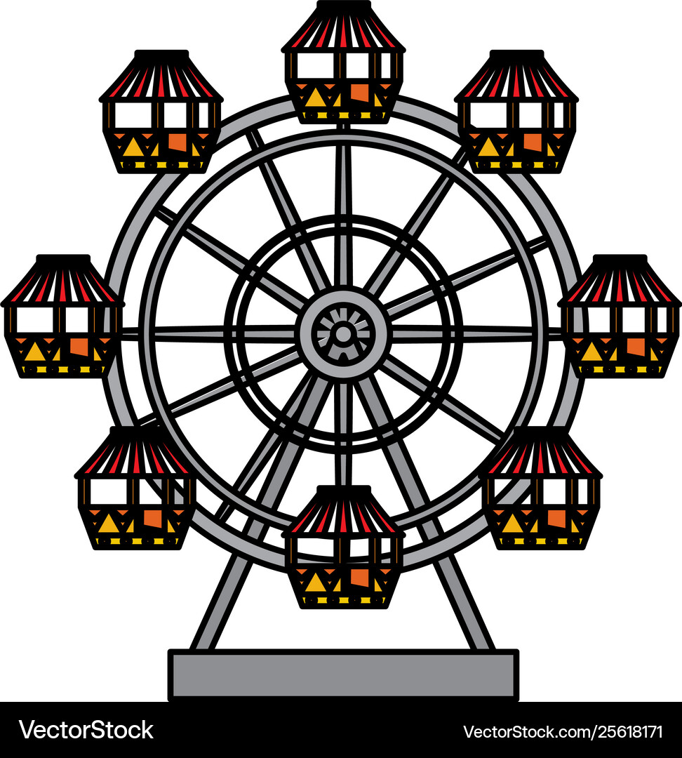 Panoramic wheel carnival icon Royalty Free Vector Image