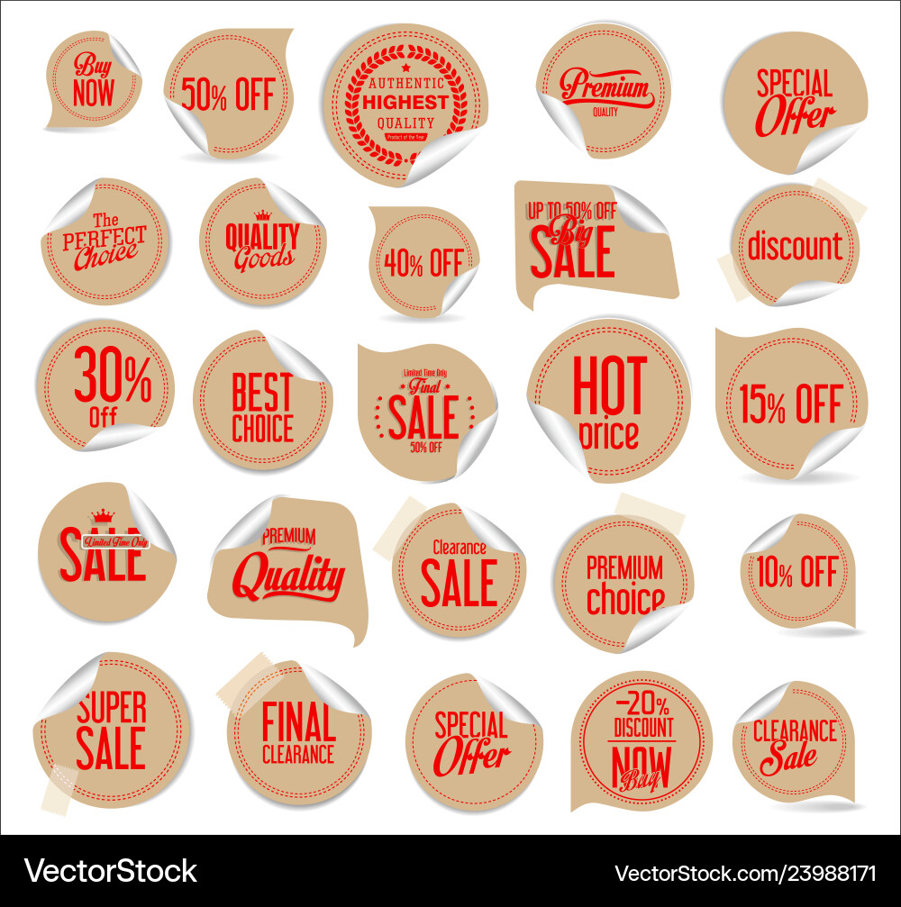 Premium quality modern sticker and tag collection Vector Image