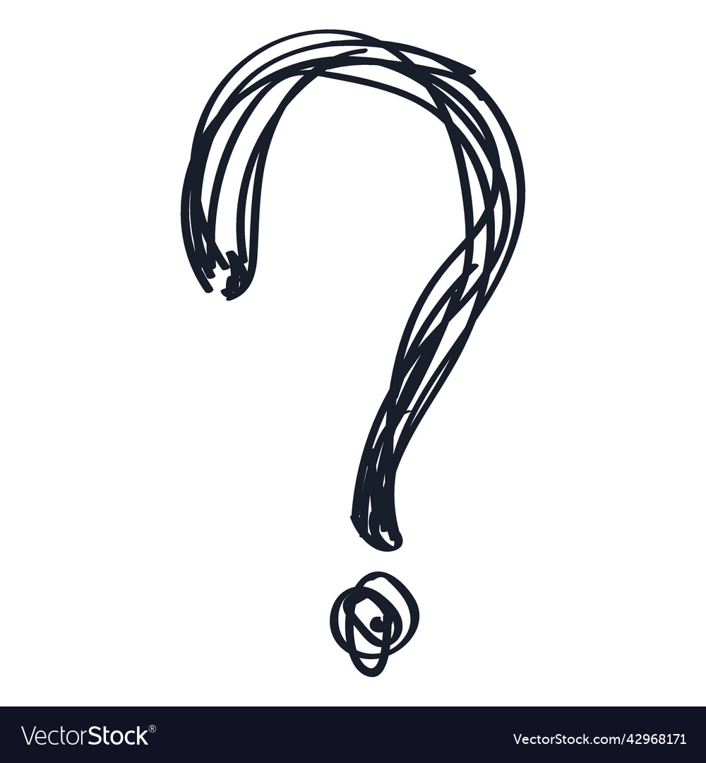 Question mark scribble Royalty Free Vector Image