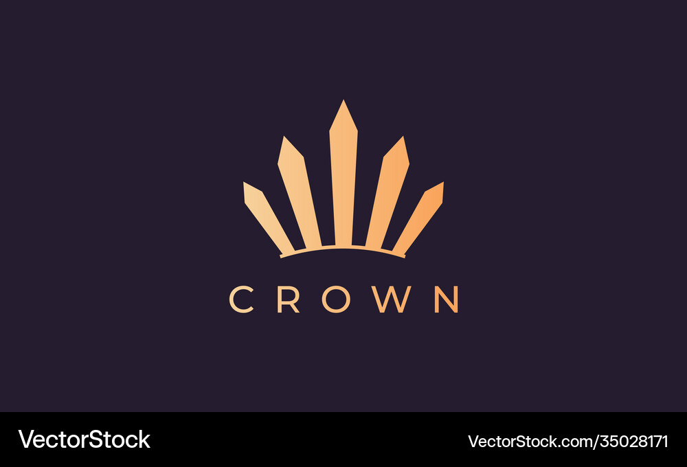 Royal crown logo with simple line art style Vector Image