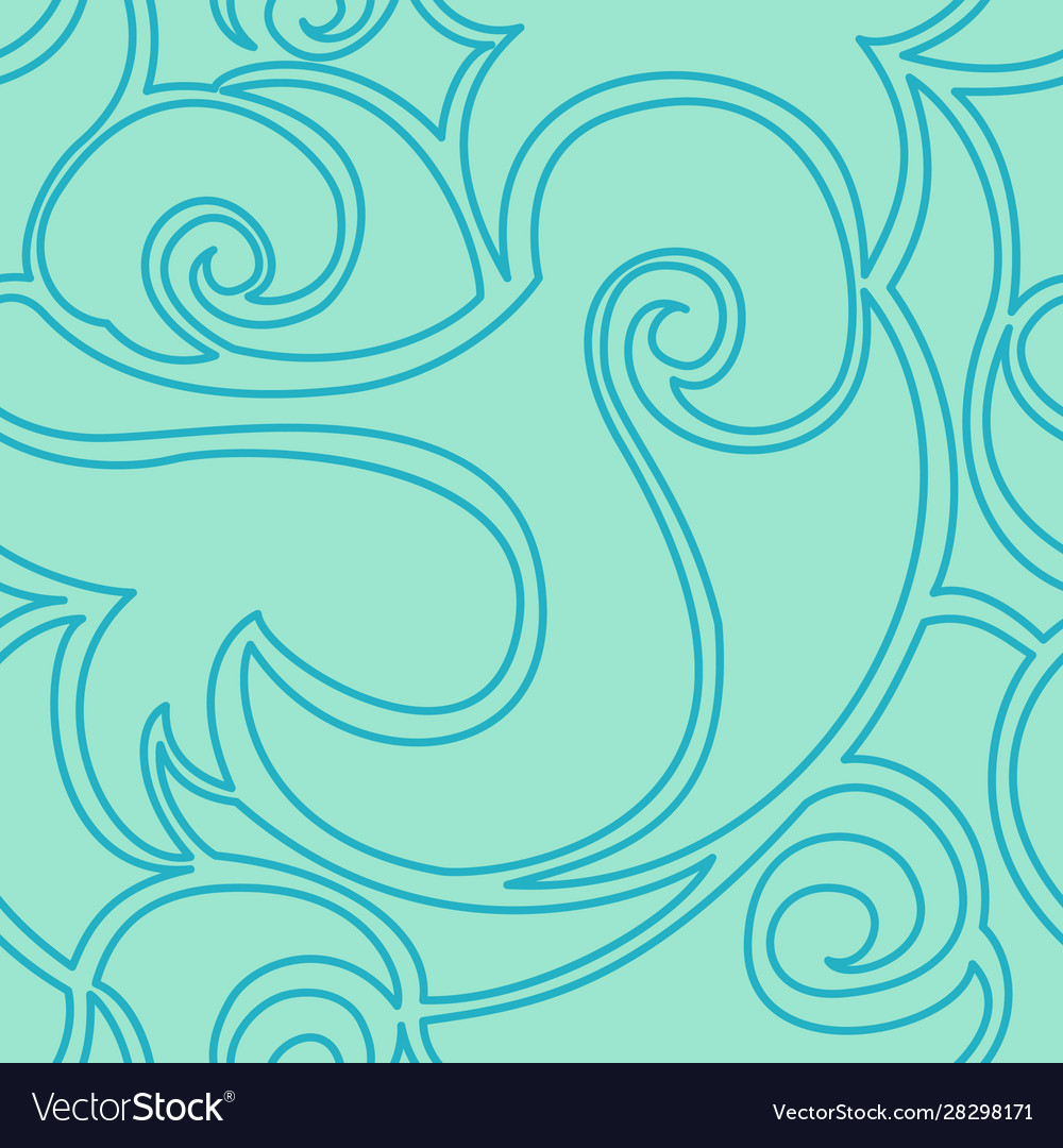 Seamless turquoise pattern spirals Royalty Free Vector Image