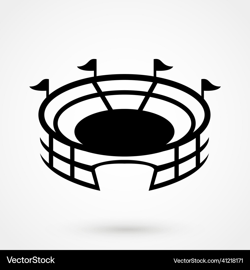 Stadium icon with round shadow Royalty Free Vector Image