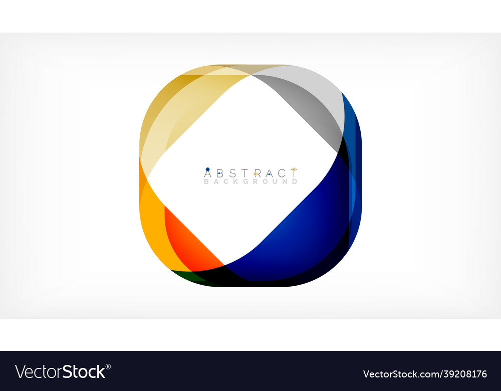 Abstract square shape with overlapping waves Vector Image