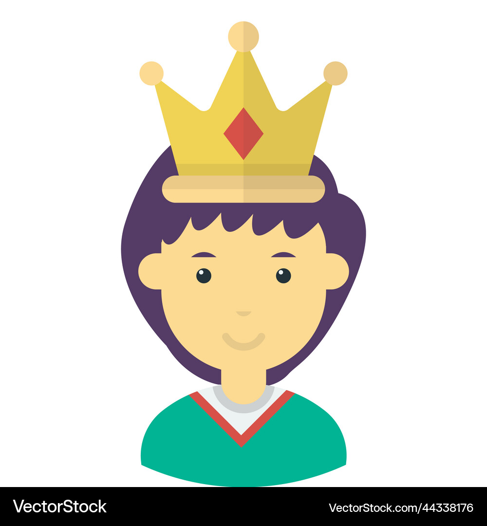 Boy wearing a crown in minimal style Royalty Free Vector
