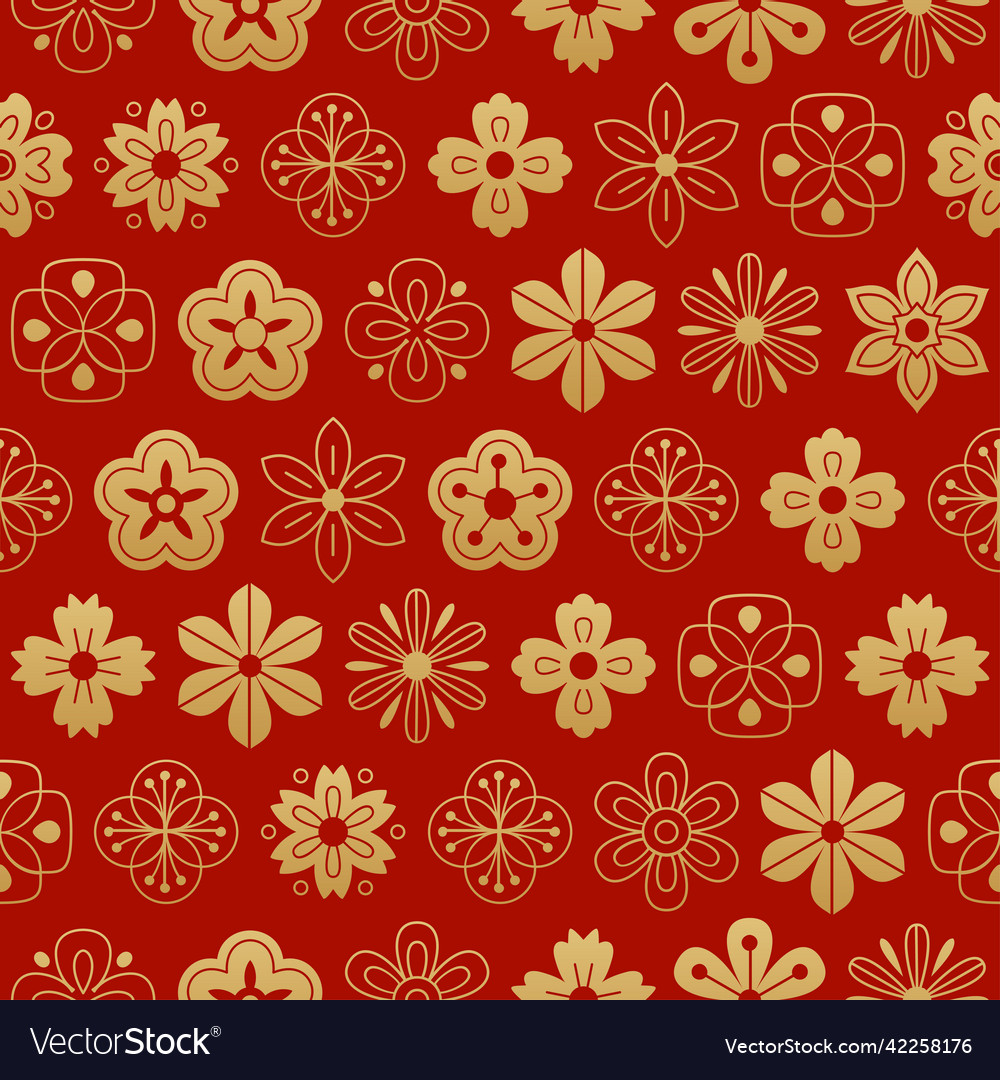 Chinese traditional flowers seamless pattern Vector Image