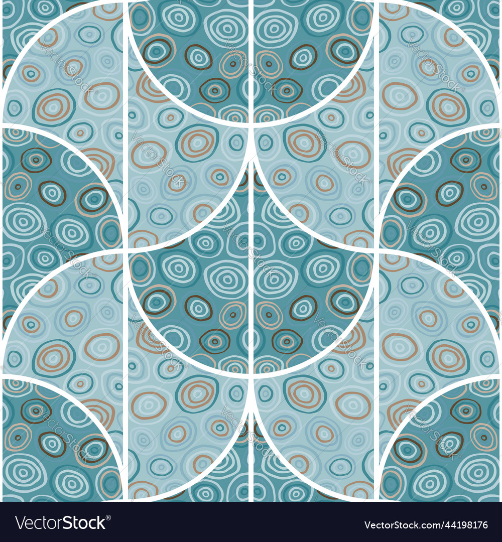 Circle shapes seamless pattern in doodle style Vector Image