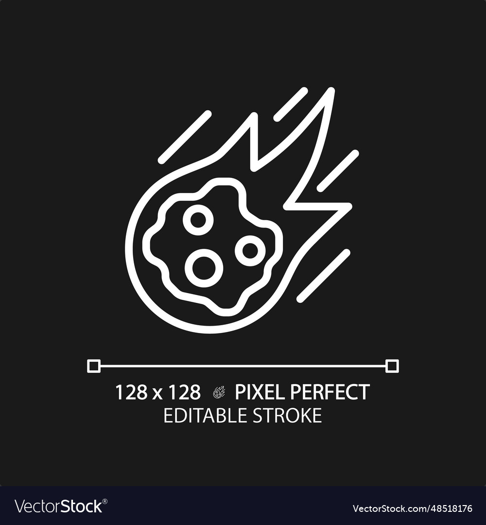 Falling comet pixel perfect white linear icon for Vector Image Falling comet pixel perfect white linear icon for Vector Image