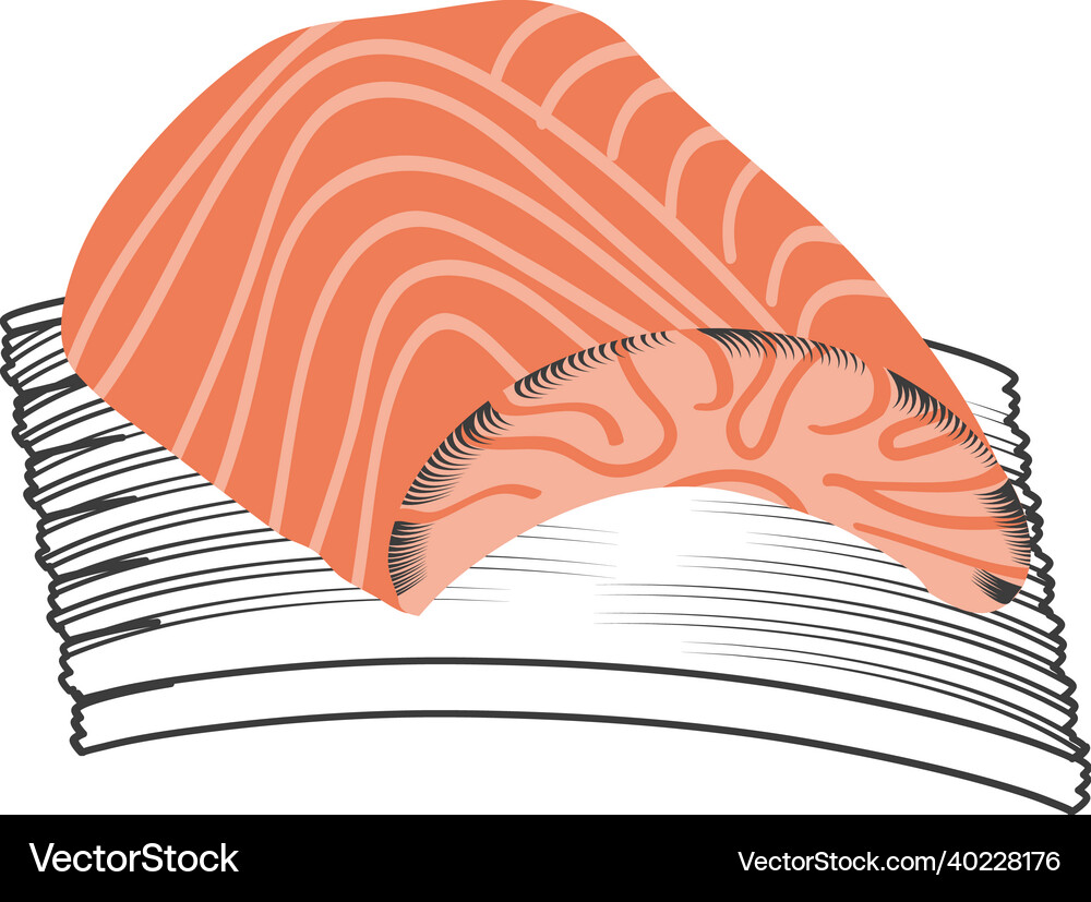 Fish in seaweed food Royalty Free Vector Image