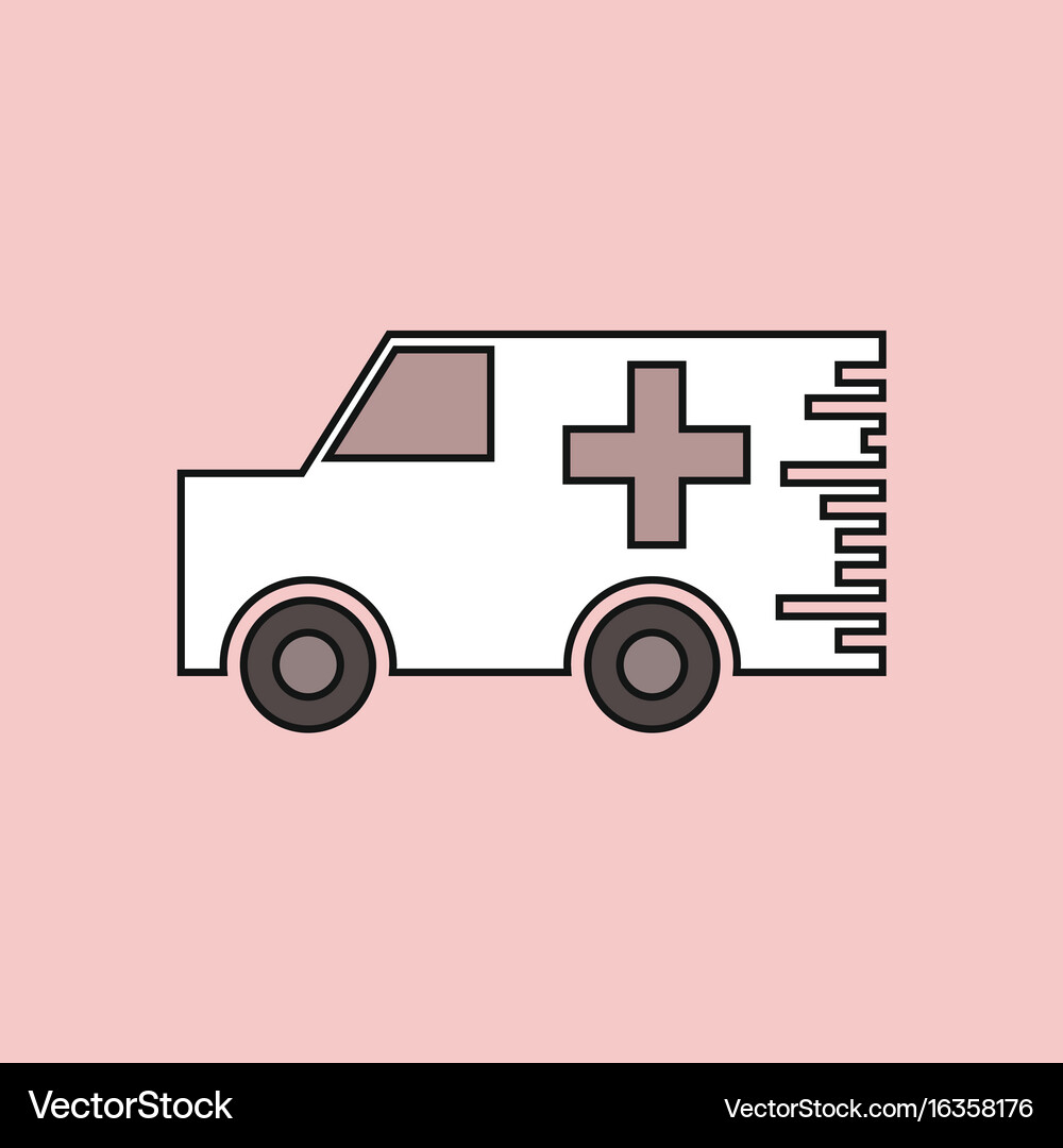 Flat icon design collection ambulance with a cross