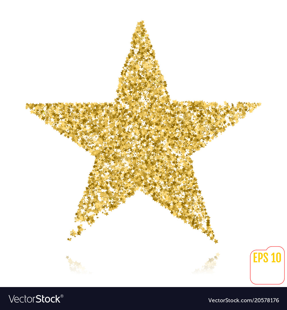 Golden christmas star isolated on white background