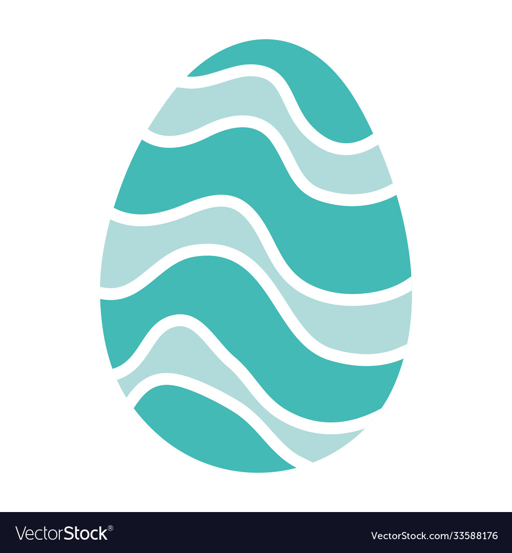 Happy easter egg paint with waves Royalty Free Vector Image