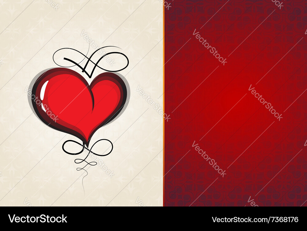 Heart with vintage pattern abstract valentine card