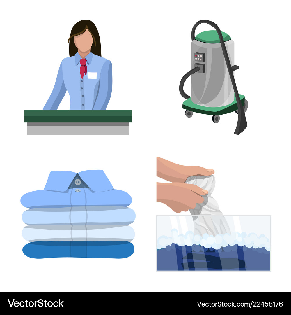 Isolated object of laundry and clean sign Vector Image