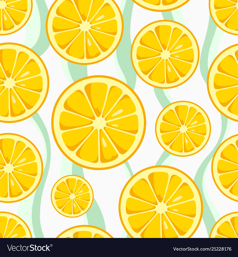 Lemon slices seamless pattern Royalty Free Vector Image