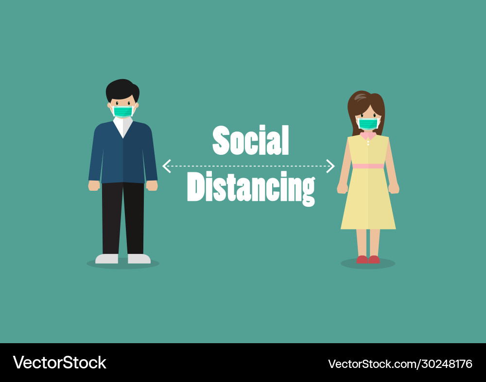 People keeping distance for infection risk Vector Image